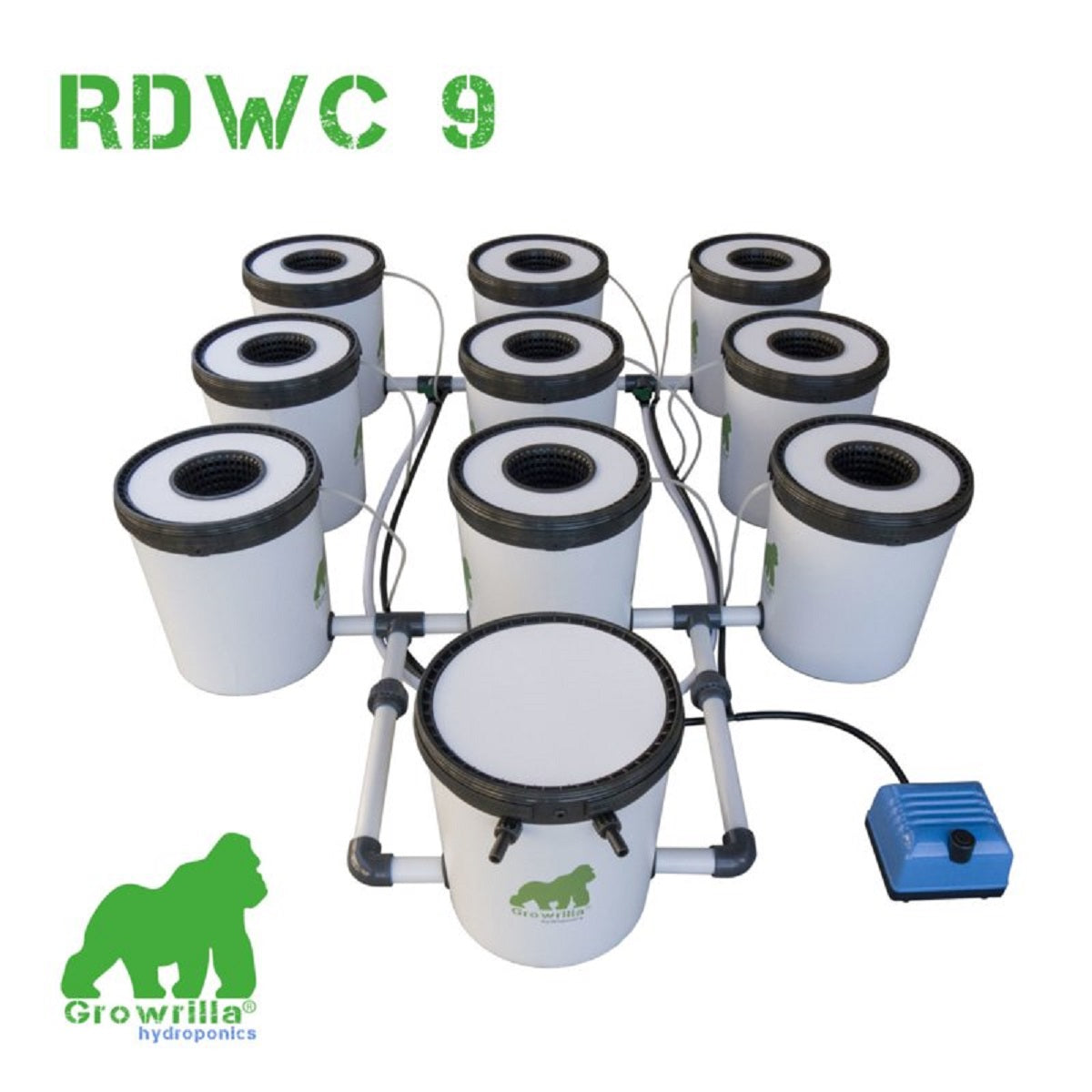 Growrilla RDWC 9 Hydroponic Kit – Indoor and Greenhouse Cultivation
